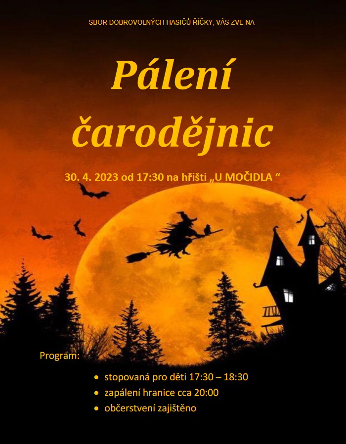 Pálení čarodějnic 2023 - Říčky - Orlické Podhůří